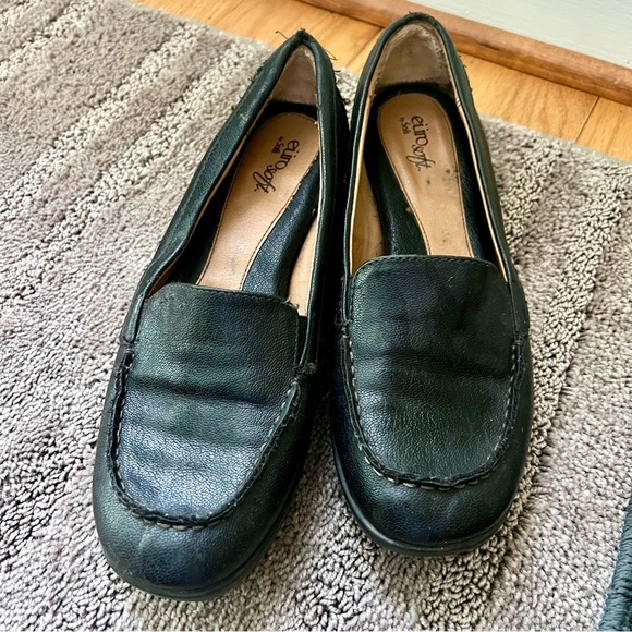 Sofft | Shoes | Eurosoft By Sofft Womens Sz 95 Black Leather Loafers ...